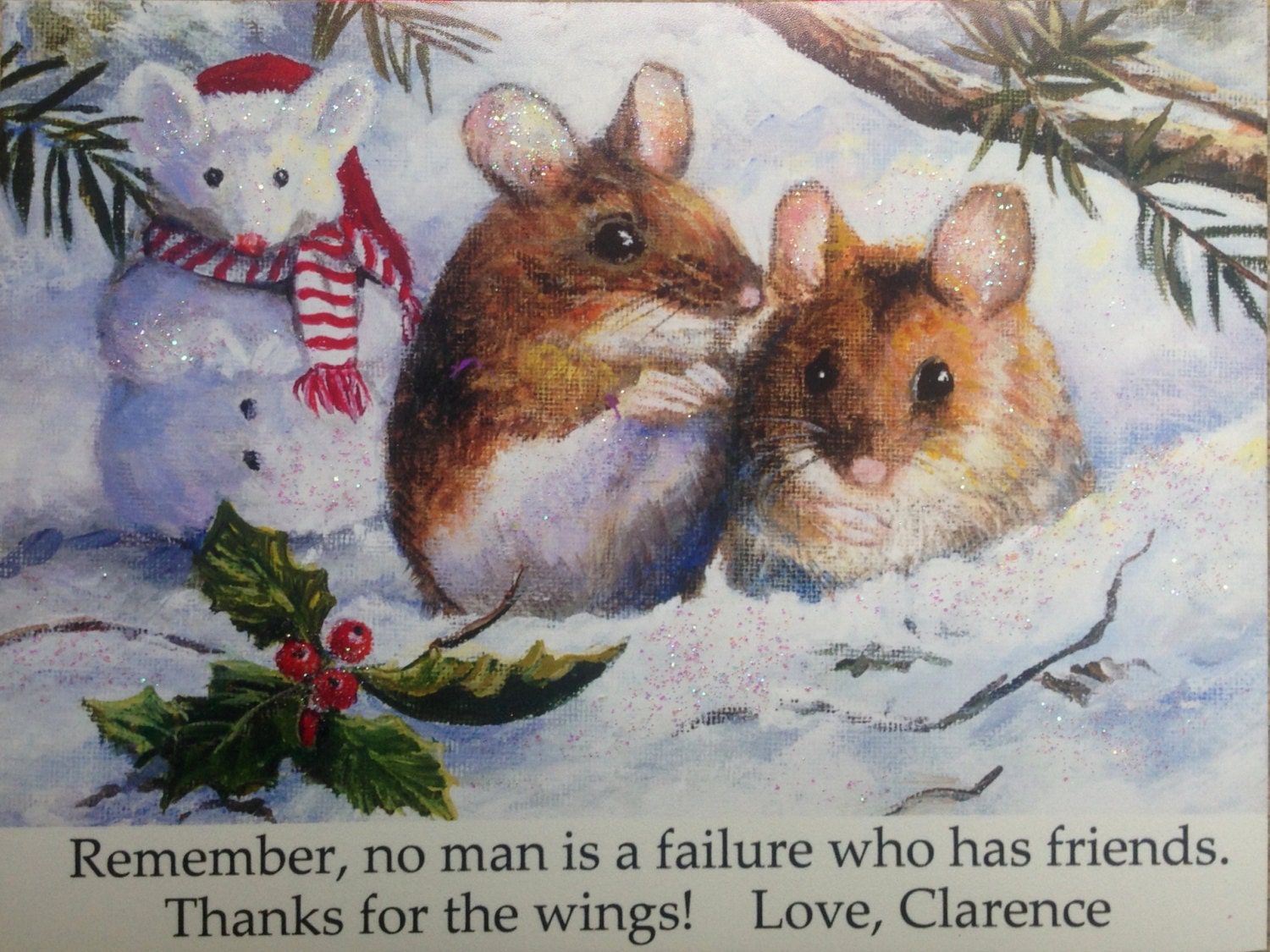 Christmas Mice With It's A Wonderful Life Quote Snowmouse - Etsy