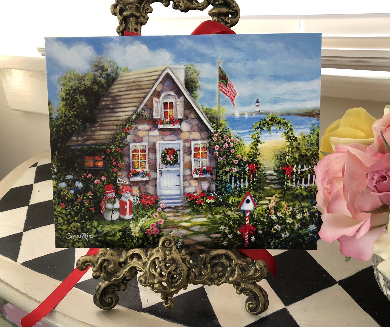 Christmas Cottage by Susan Rios Christmas Cottage by the Sea - Etsy