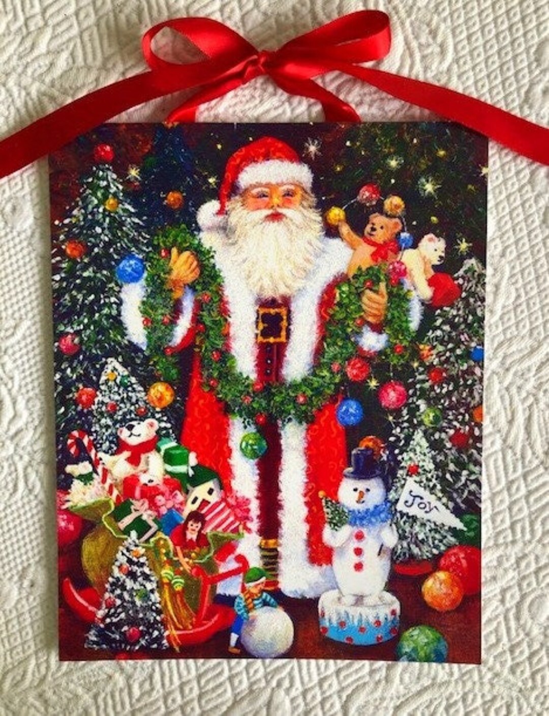 Santa Art by Susan Rios, Christmas Art, Happy Santa With Toys and ...