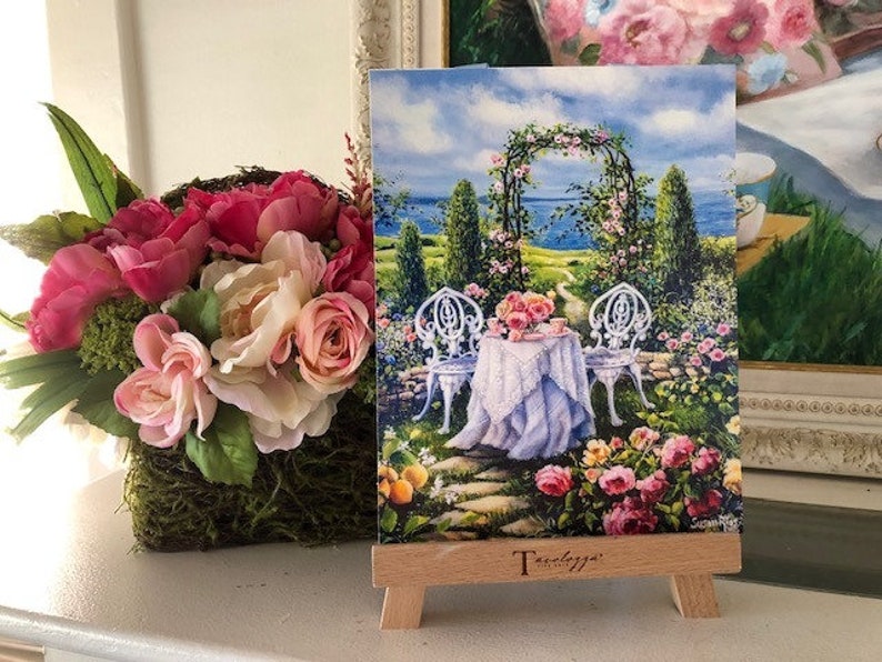 Tea Garden by the Sea Art Print by Susan Rios Floral Tea With - Etsy