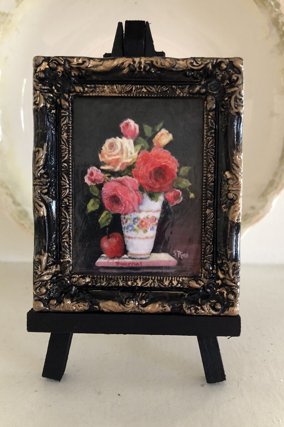 Miniature Rose Print by Susan Rios, Floral Miniature Art, Roses in ...