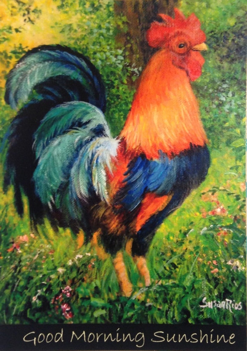 Rooster Art Print Rooster Home Decor Rooster Paper Print - Etsy