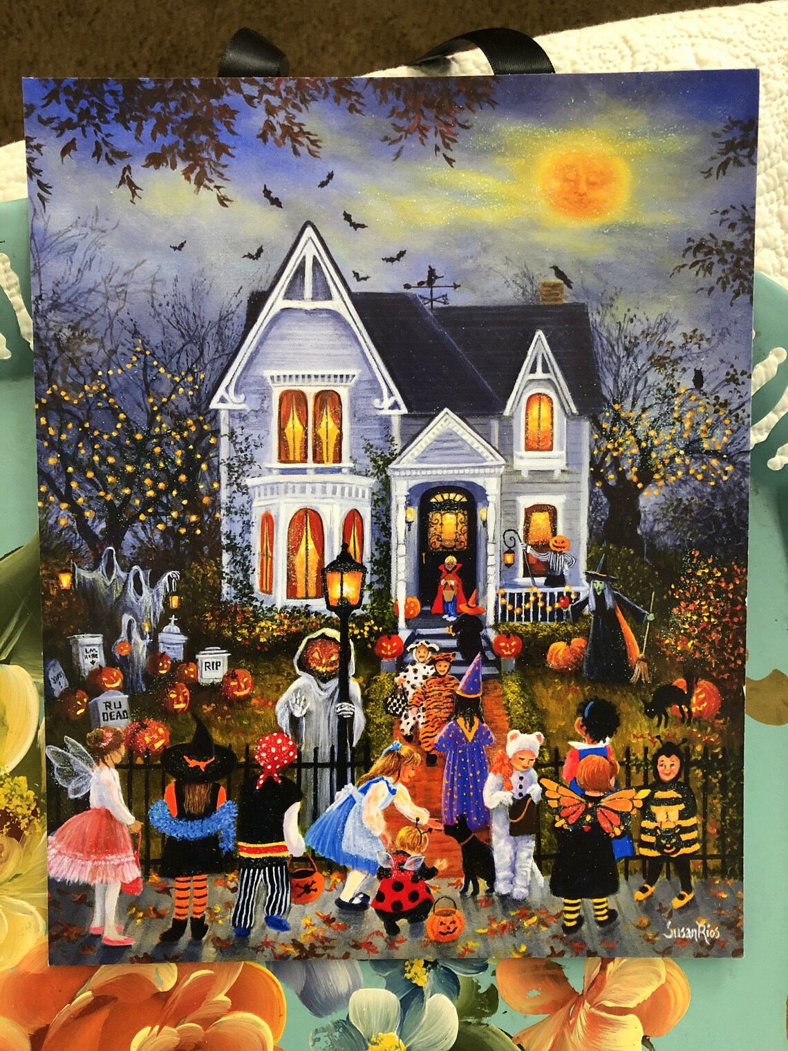 Halloween House Art Print Halloween Decor Halloween by Susan - Etsy