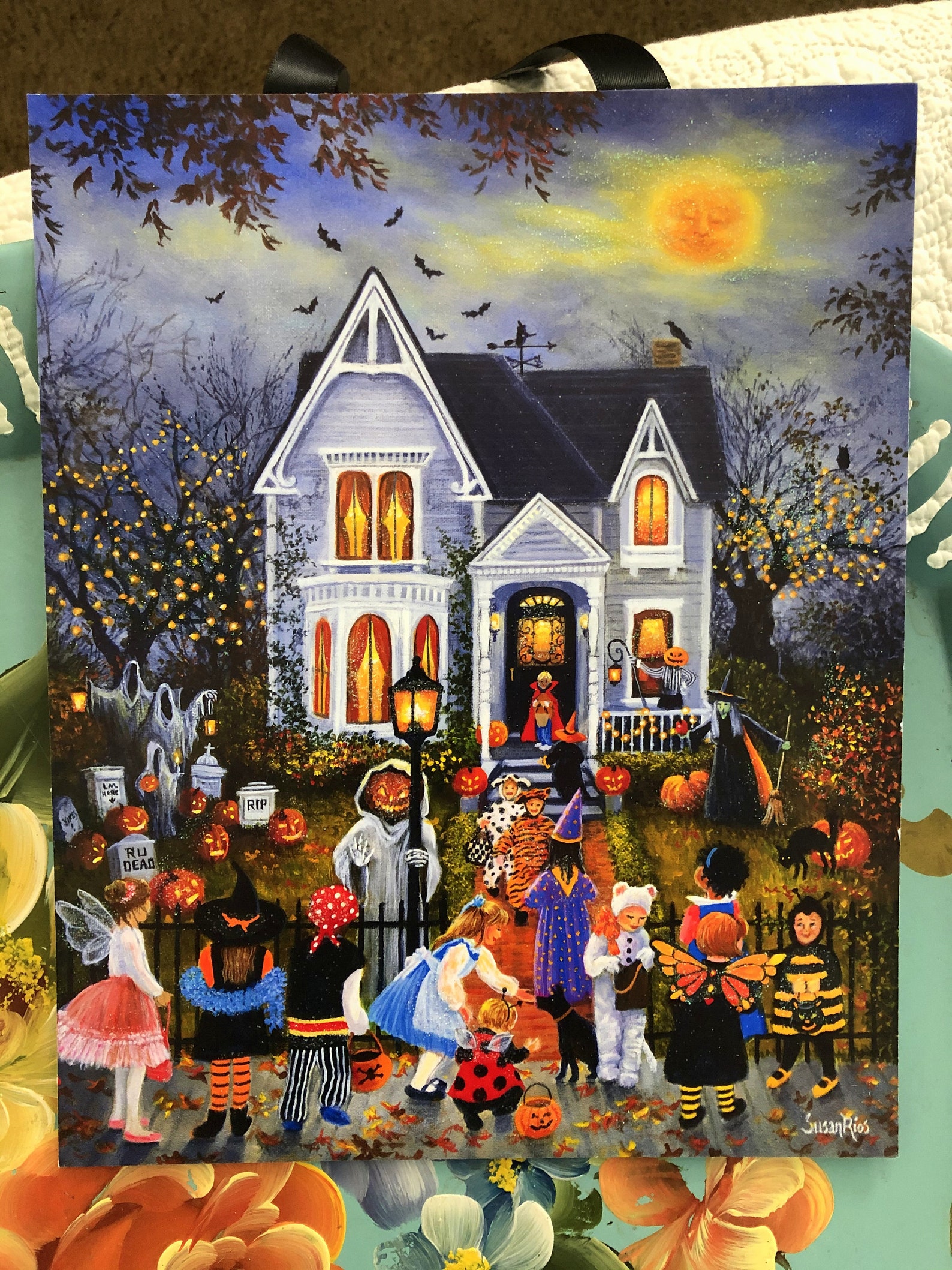 Halloween House Art Print Halloween Decor Halloween by Susan - Etsy