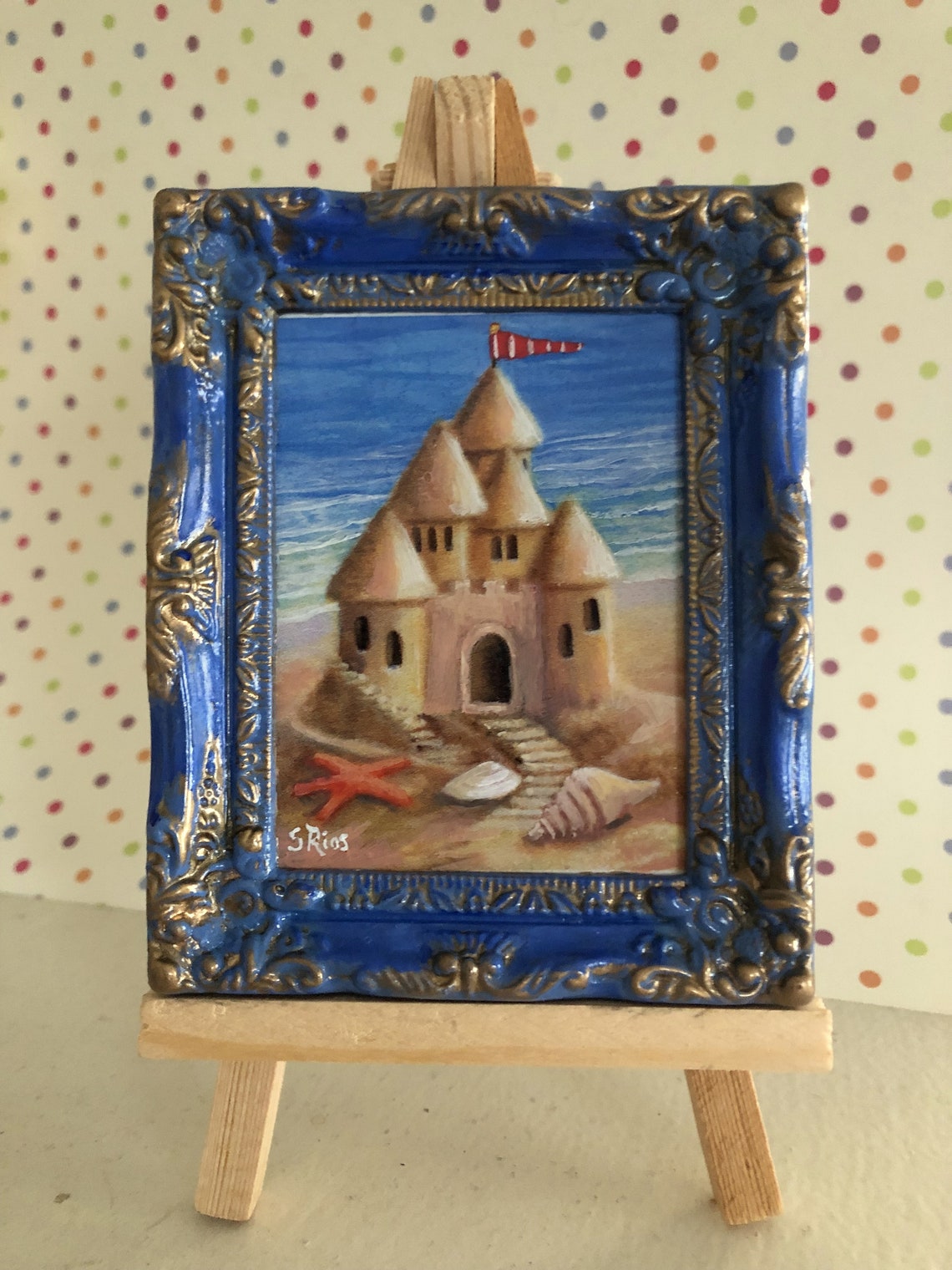 Sand Castle Miniature Print Sand Castle Miniature Art Susan | Etsy
