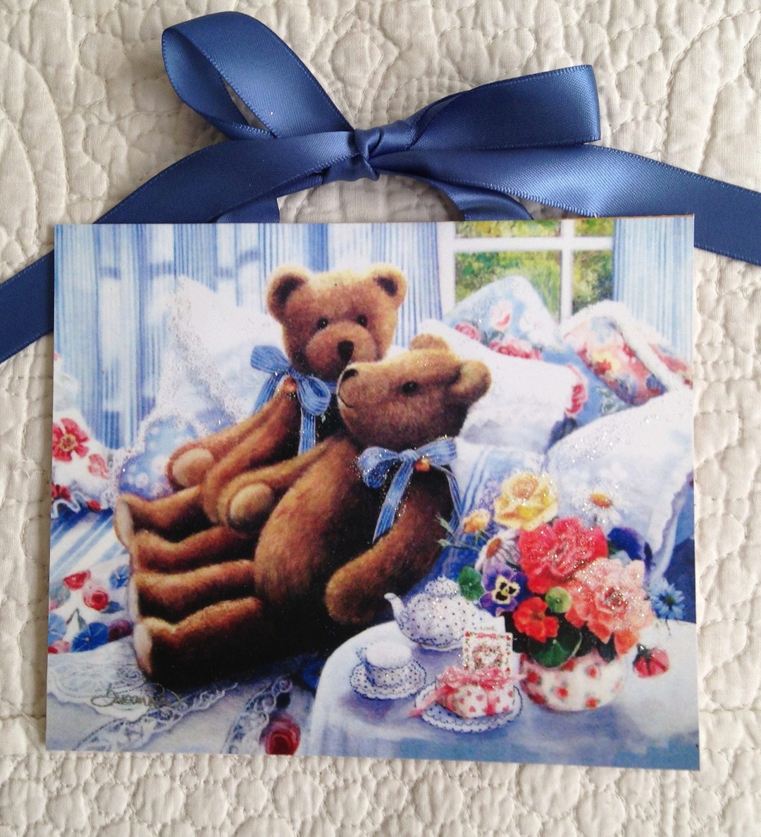 Twin Teddy Bears, Teddy Bear Art, Teddy Bears and Tea, Child's Tea Set ...