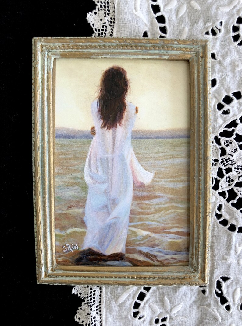 Miniature Art by Susan Rios Miniature Ocean Art Woman by the - Etsy