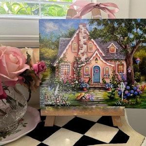 Blush Pink Cottage Art Print: Floral Cottagecore Decor - Etsy