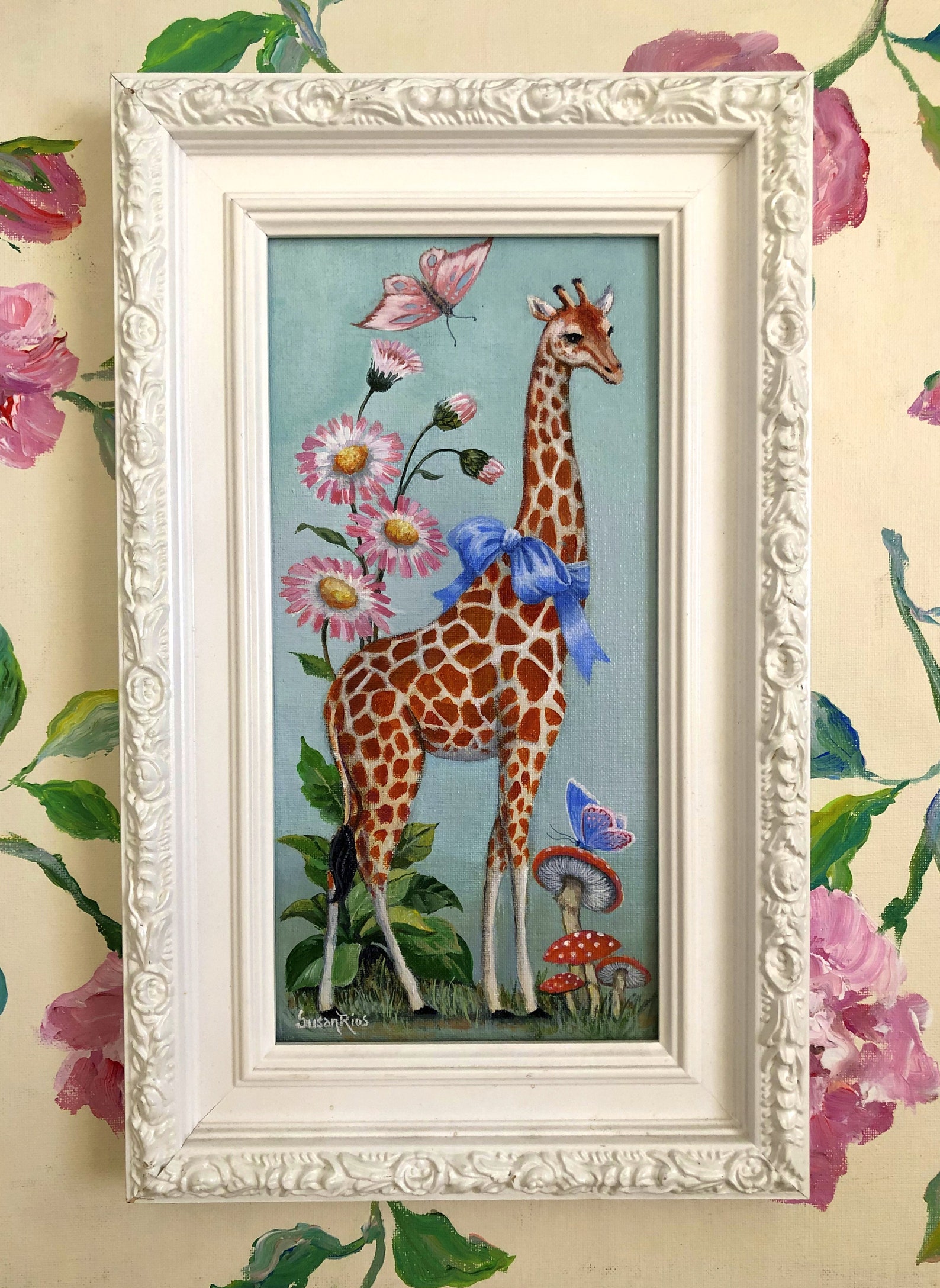 SALE Original Giraffe Painting Giraffe Art Animal Art | Etsy