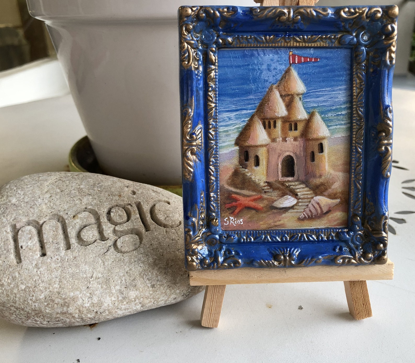 Sand Castle Miniature Print Sand Castle Miniature Art Susan | Etsy