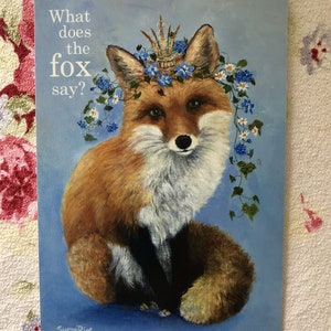 Little Fox Art Print, Fox Queen, Red Fox, Fox Art, Fox Decor, Animal ...