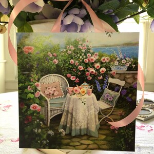 Seaside Tea Art Print by Susan Rios, Tea With Pink Roses, Tea in Floral ...