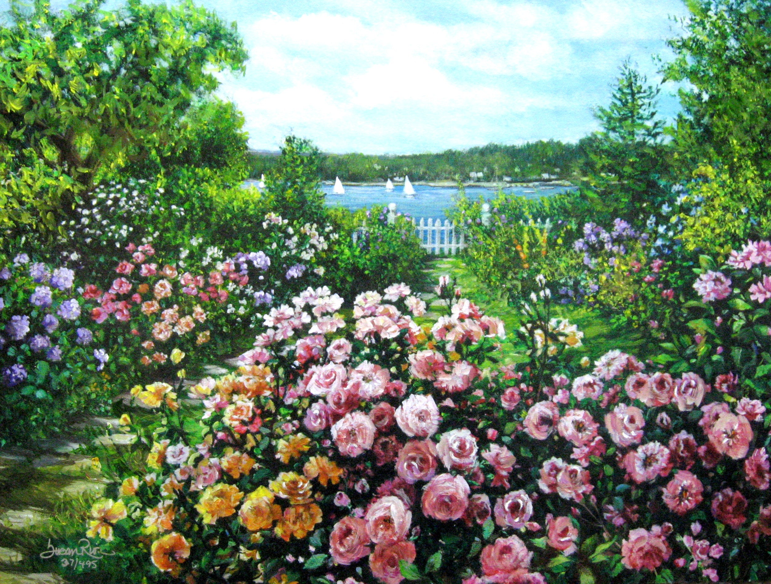 Floral Art Print Garden Print Cottage Decor Cottage Garden - Etsy