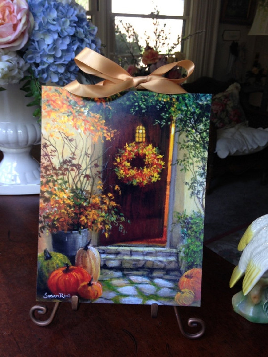 Autumn Door Autumn Art Print Autumn Decor Fall Leaves - Etsy