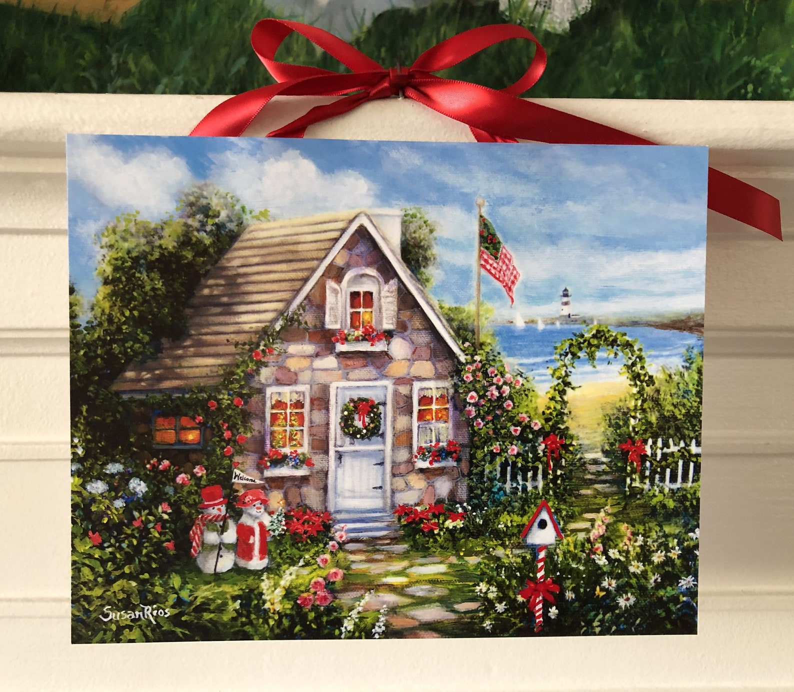 Christmas Cottage by Susan Rios Christmas Cottage by the Sea - Etsy