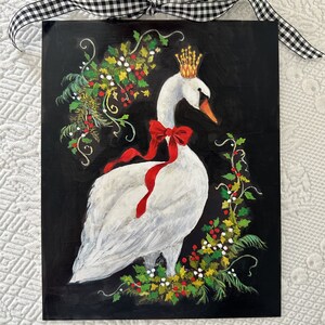 Christmas Swan Art Print by Susan Rios, Christmas Swan and Holly ...