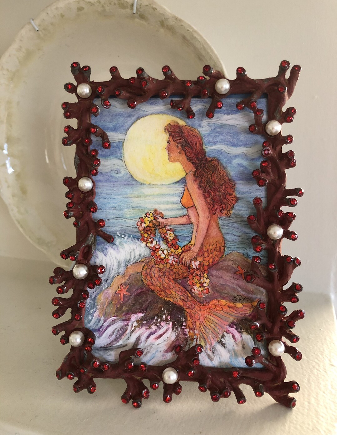 Little Red Mermaid Original Art by Susan Rios, Red Haired Mermaid ...