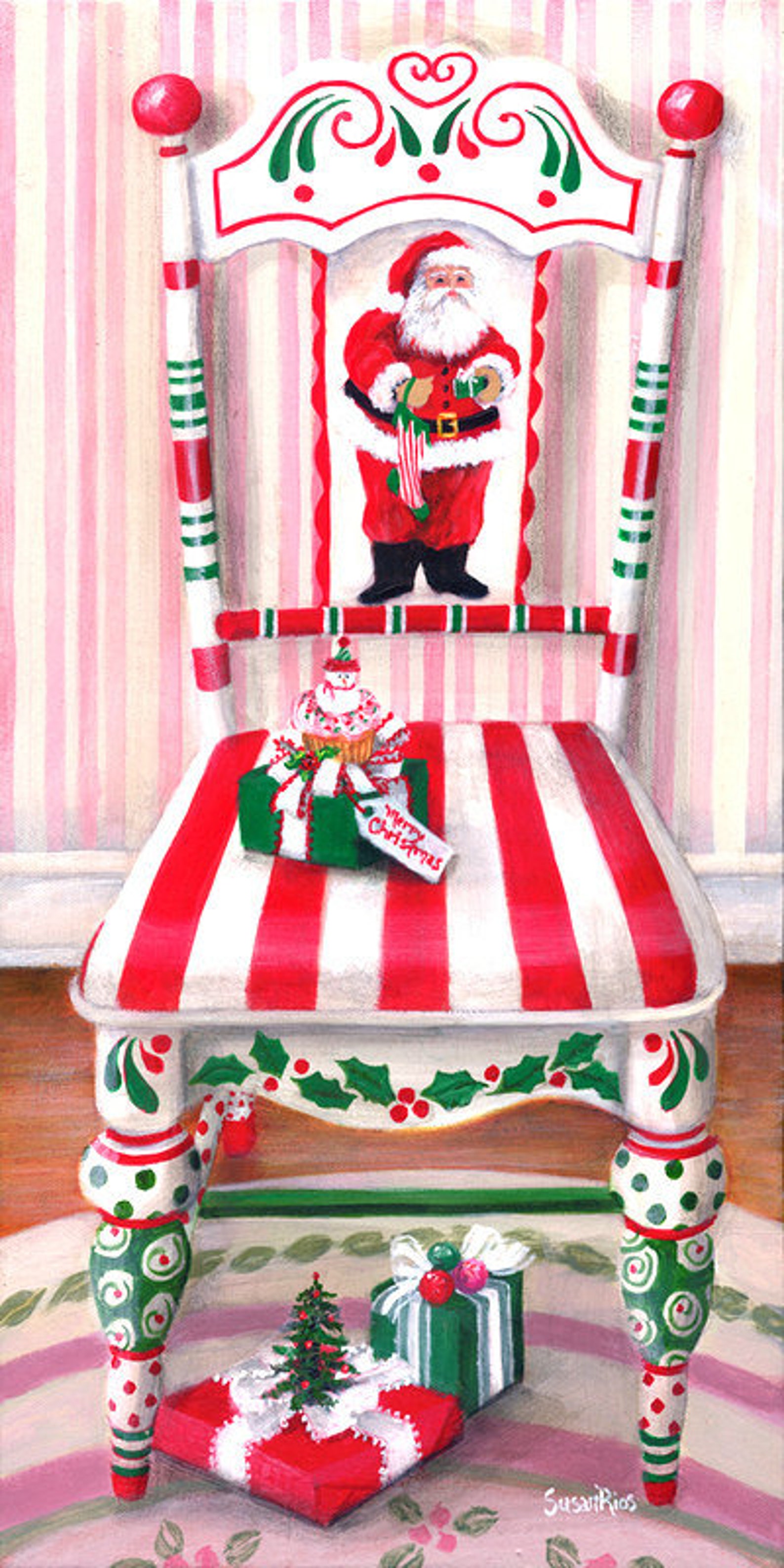 Santa's Chair Miniprint - Etsy