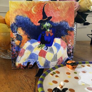Halloween Witch by Susan Rios, Patchwork Witch Print, Playful Witch ...