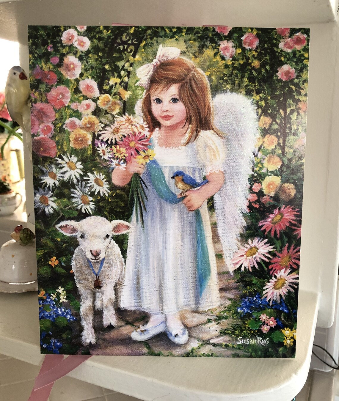 April Angel Art Print Springtime Angel Angel and Lamb | Etsy