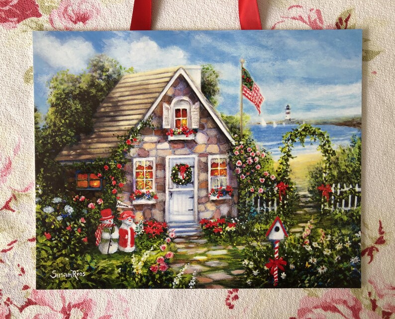 Christmas Cottage by Susan Rios Christmas Cottage by the Sea - Etsy
