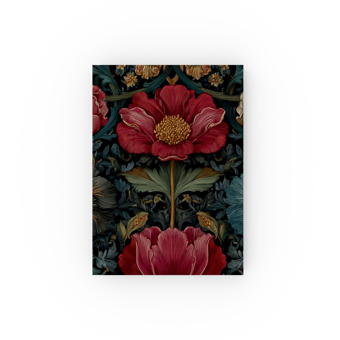 Victorian Red Poppy Pattern Journal | Hardback Notebook - Etsy