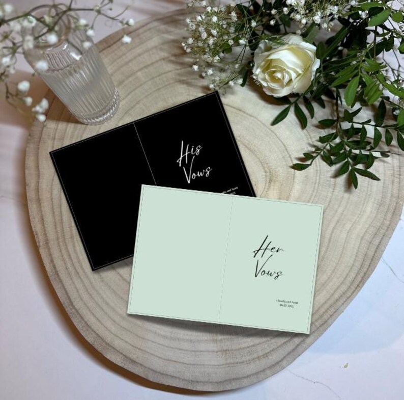 His/her Vows Sage Green Wedding Printable Template Wedding Vows ...