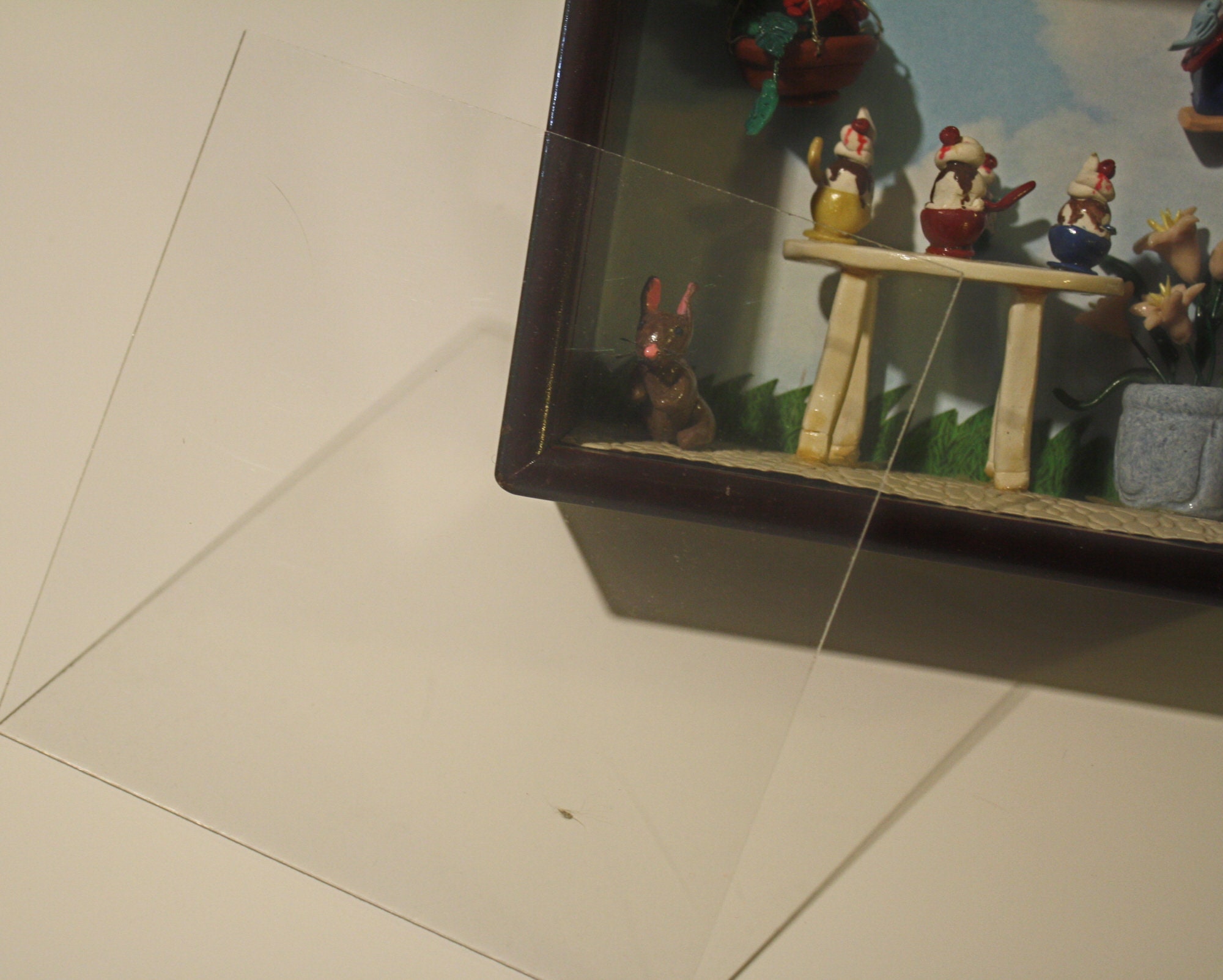 Hand-sculpted Miniature Room Box Scene-patio Ice Cream Party - Etsy