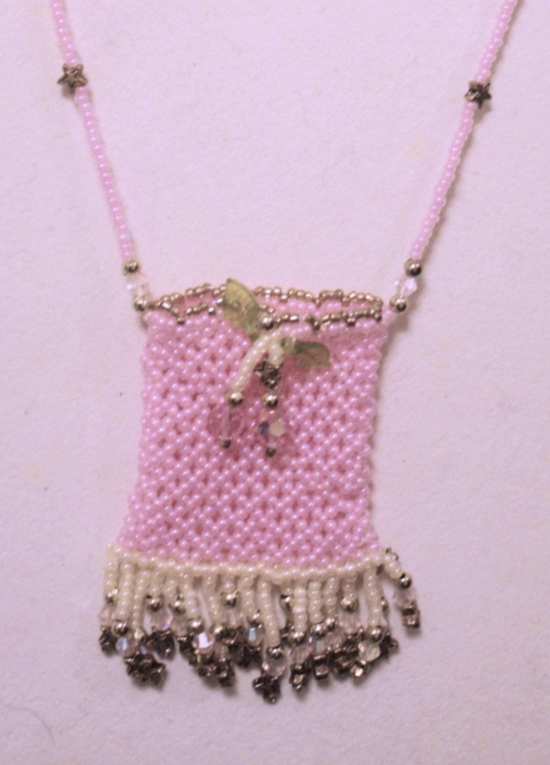 Miniature Beaded Pink Purse With Crystal and Star Shape Fringe - Etsy