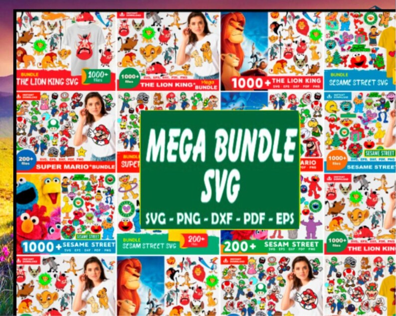 Sesame Street and Mario Mega Bundle Svg, Sesame Treet Svg, Mario Svg - Etsy