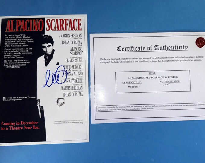 Al Pacino Signed Scarface A4 Film Poster With COA - Etsy