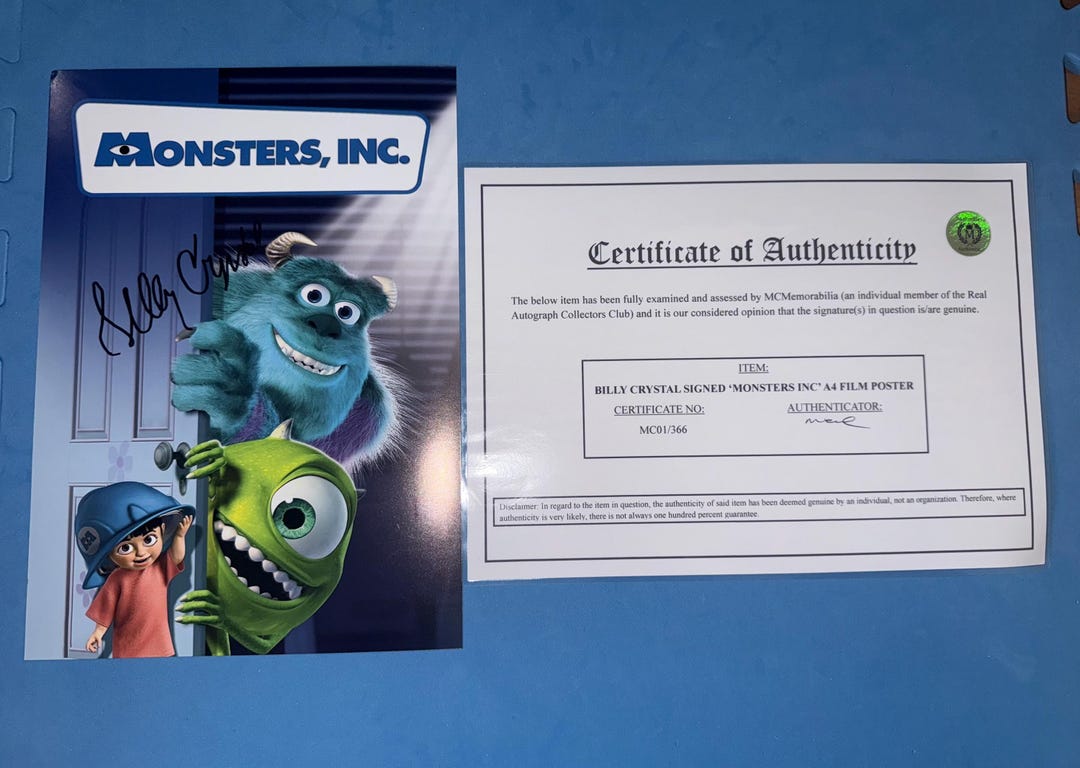 Billy Crystal Signed Monsters Inc A4 Film Poster With COA - Etsy
