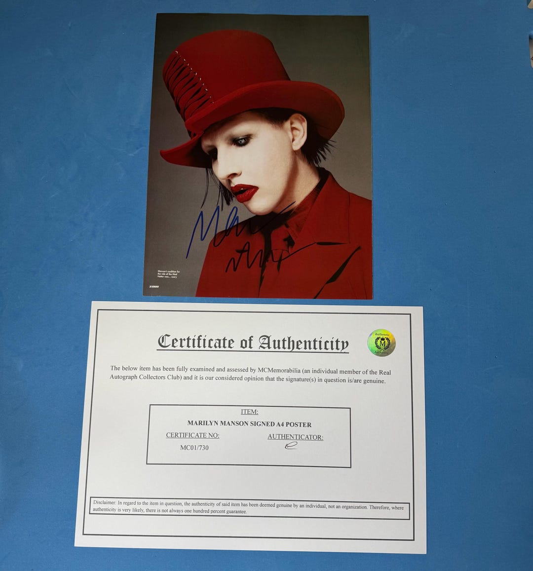 Marilyn Manson Signed A4 Magazine Poster With COA - Etsy