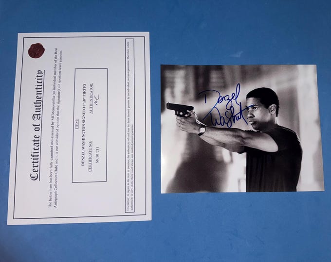 Denzel Washington Signed Portrait Photo With COA - Etsy