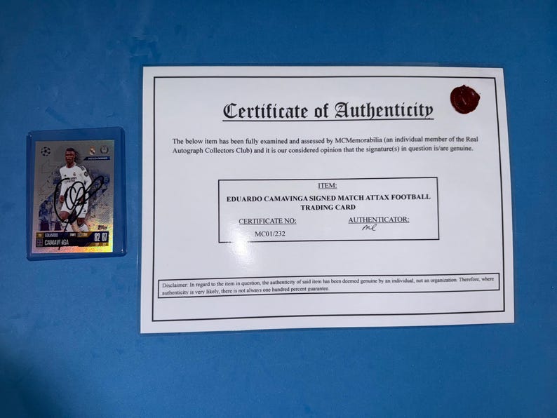Eduardo Camavinga Signed Match Attax Card With COA - Etsy