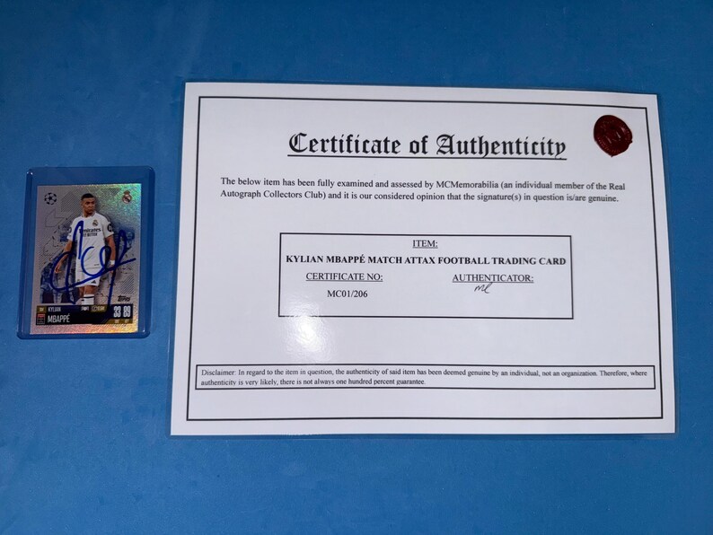 Kylian Mbappé Signed Match Attax Card With COA - Etsy