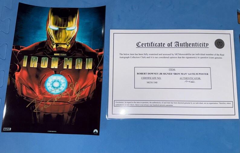 Robert Downey Jr Signed Iron Man A4 Film Poster With COA - Etsy