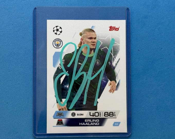 Erling Haaland Signed Match Attax Card With COA - Etsy