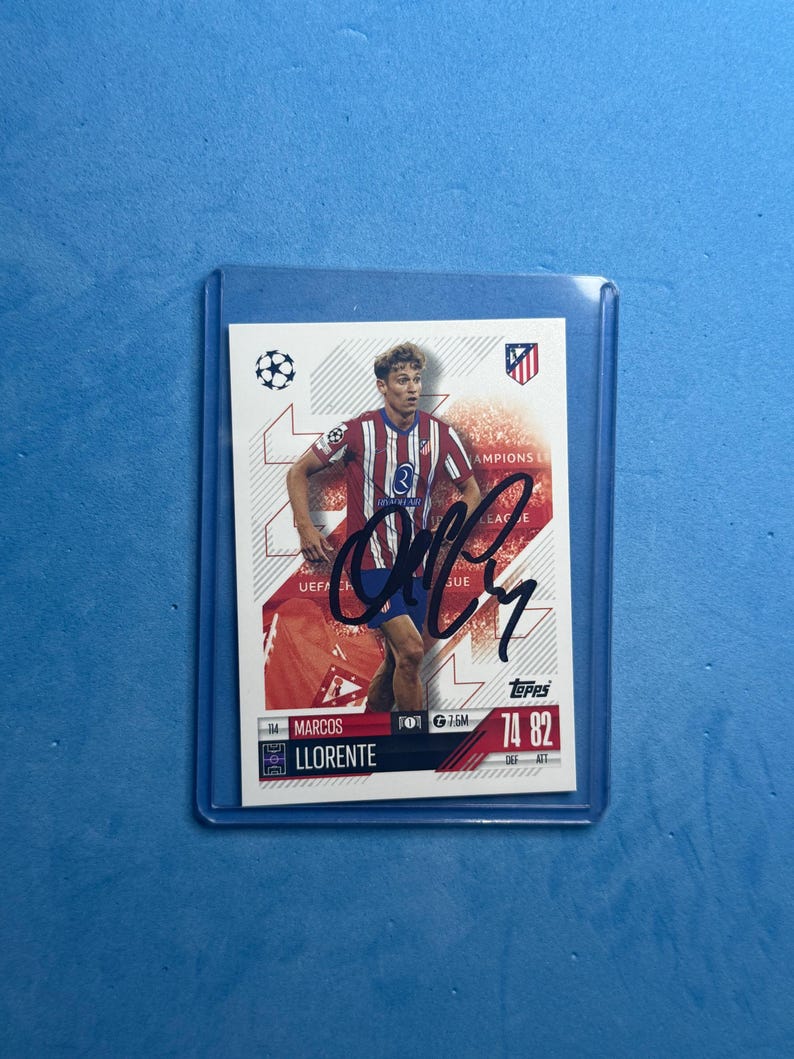 Marcos Llorente Signed Match Attax Card With COA - Etsy