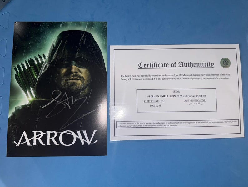 Stephen Amell Signed Arrow A4 Poster With COA - Etsy