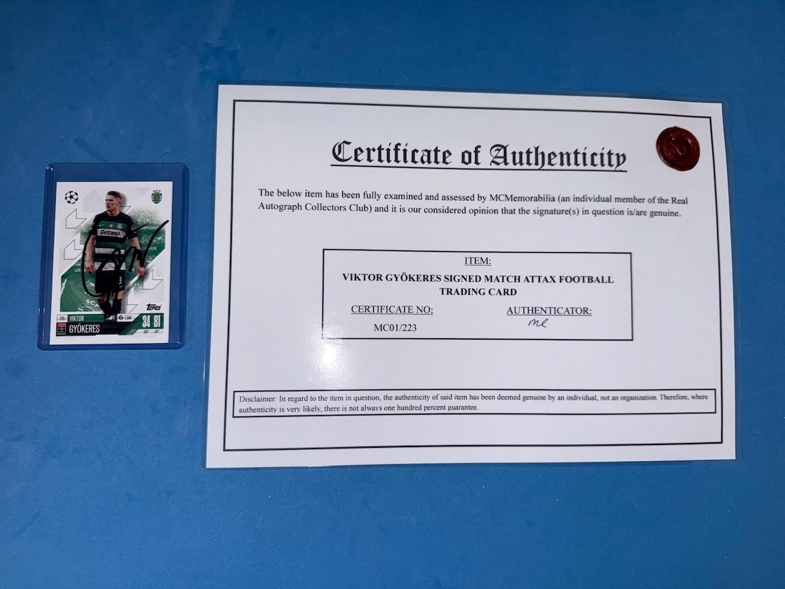 Viktor Gyokeres Signed Match Attax Card With COA - Etsy