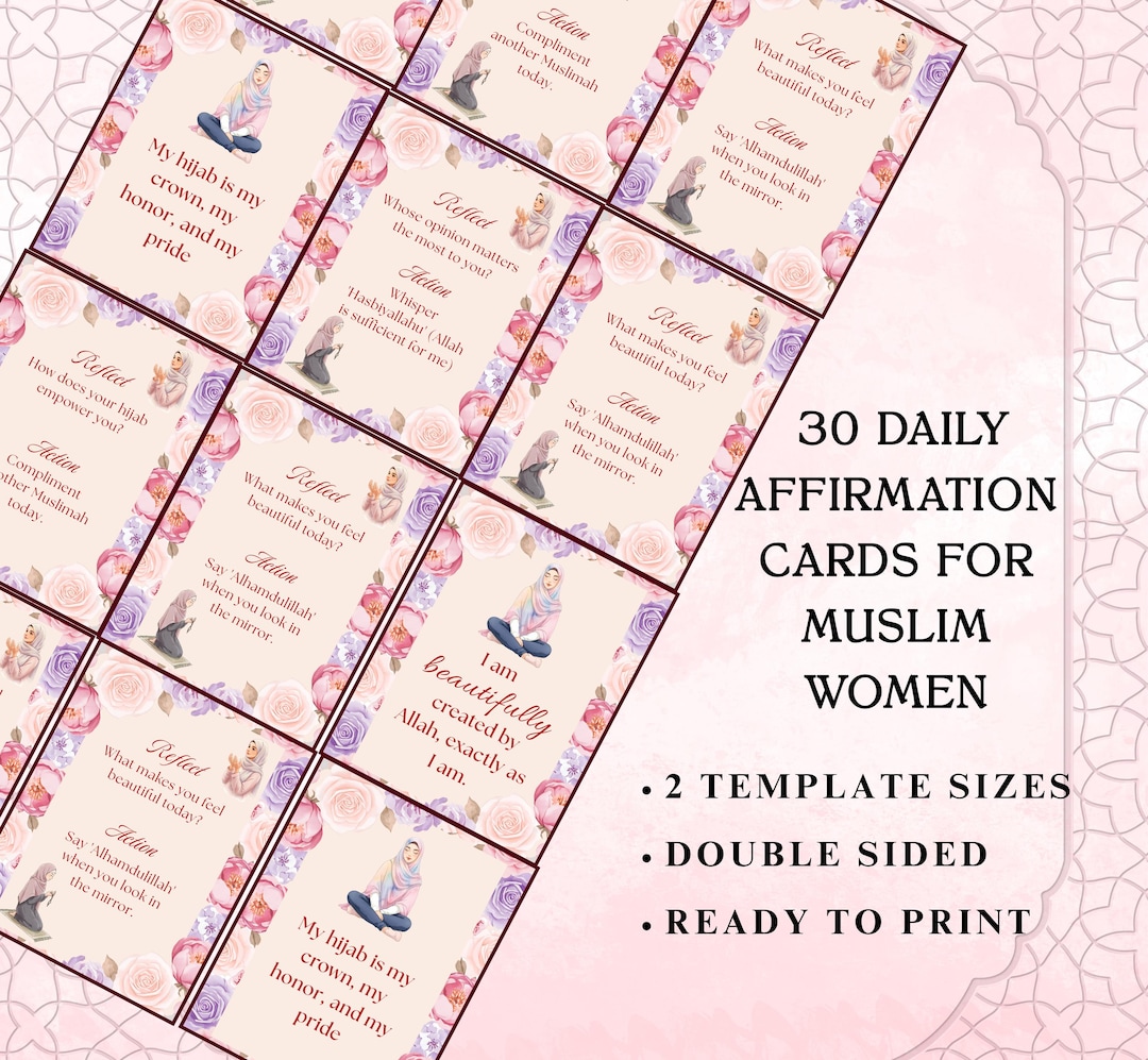 Printable Daily Affirmations for Muslim Women, 30 Islamic Self-care ...