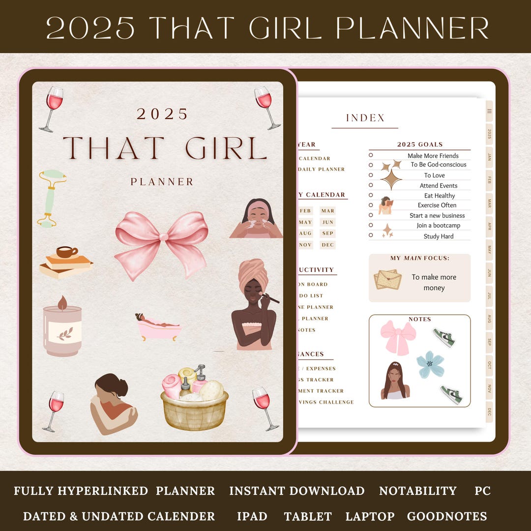 2025 That Girl Planner, Glow up Planner, Routine Planner, Savings ...