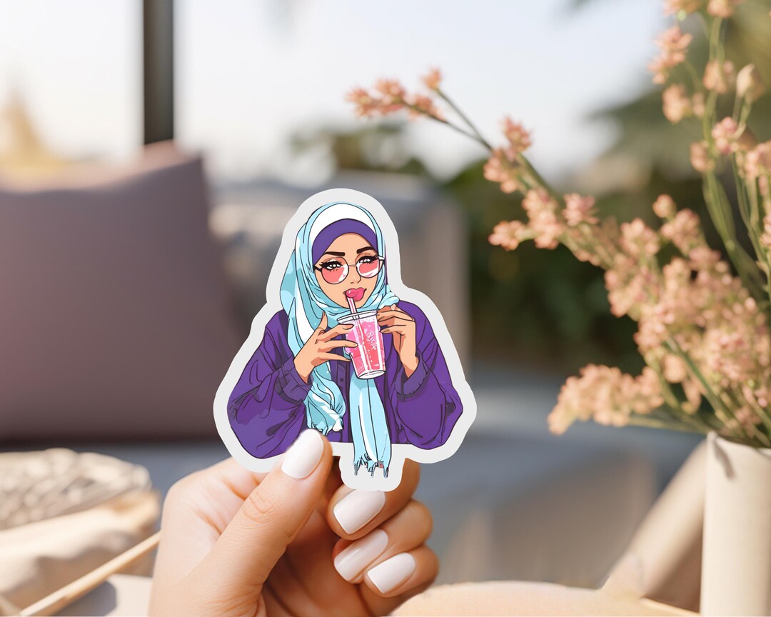 50 Cute Hijabi Stickers, Hijabi Women Clipart Bundle Stickers, Islamic ...