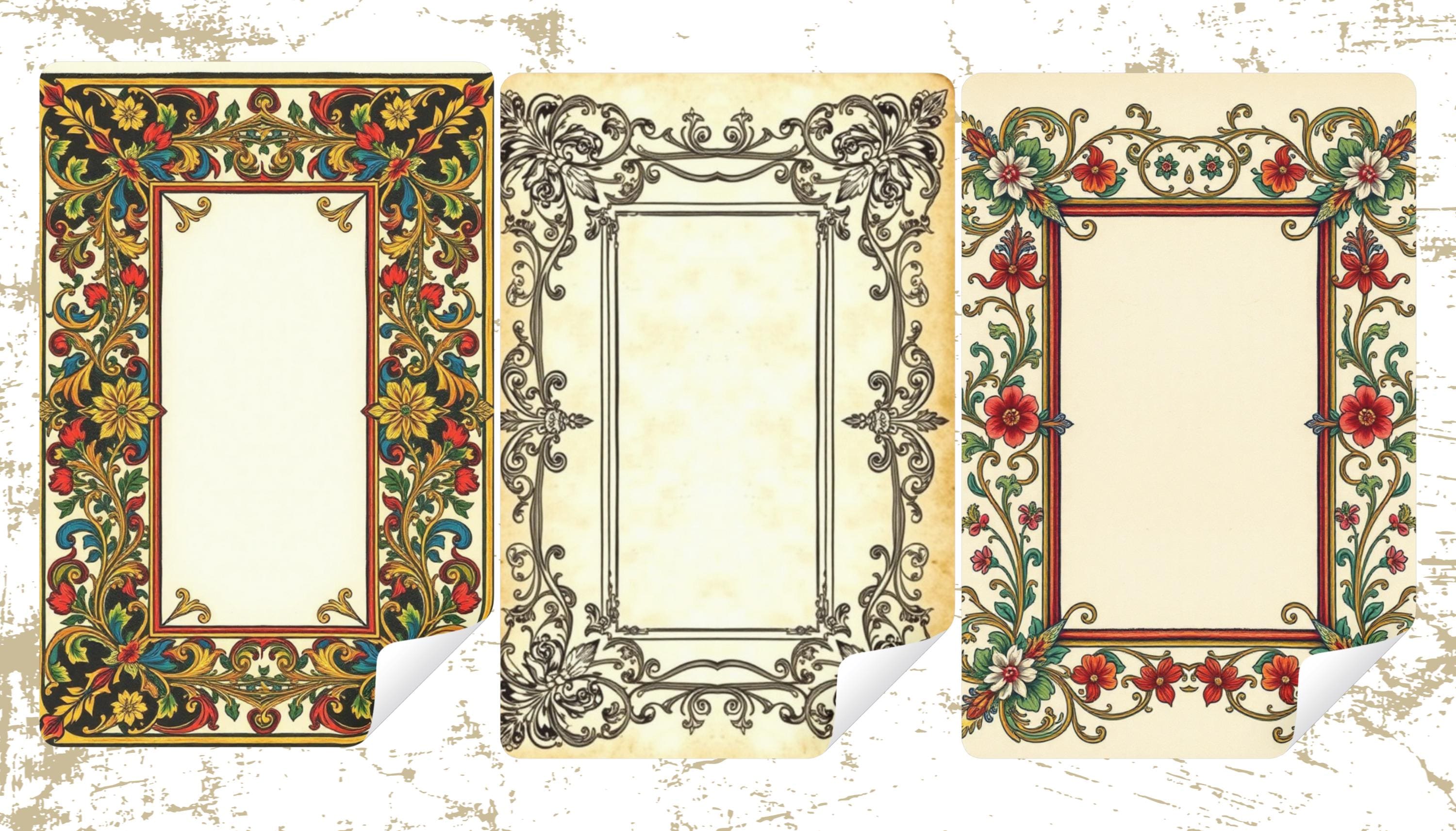 30+ Medieval Themed Paper Frames, Vintage Medieval Manuscript Frame for ...