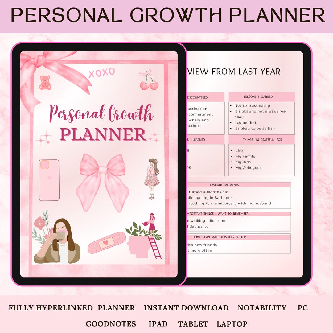 2025 Personal Growth Planner, Self Care Digital Planner, Notability ...