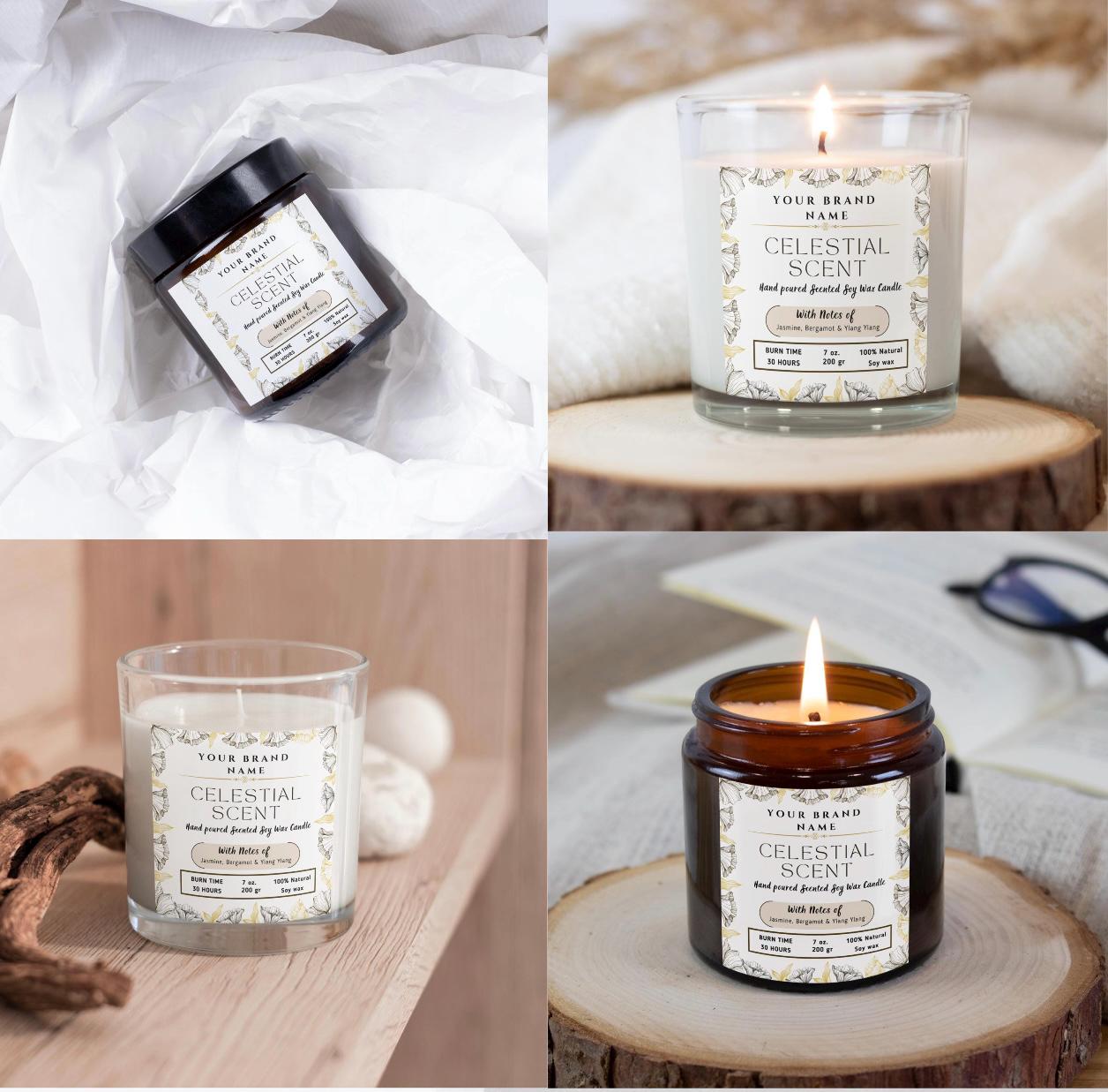 Editable Candle Label, Candle Label Designs, Custom Candle Labels, DIY ...