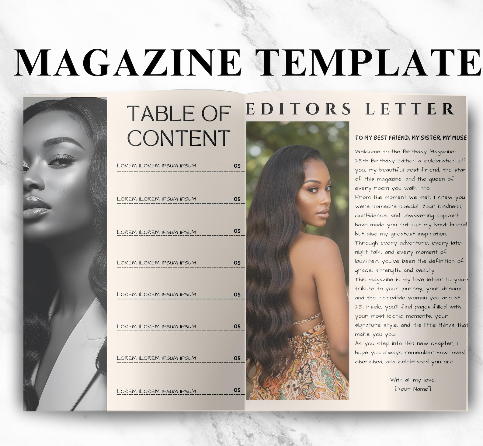 Vogue Birthday Magazine Template Canva, Personalized Birthday Magazine ...