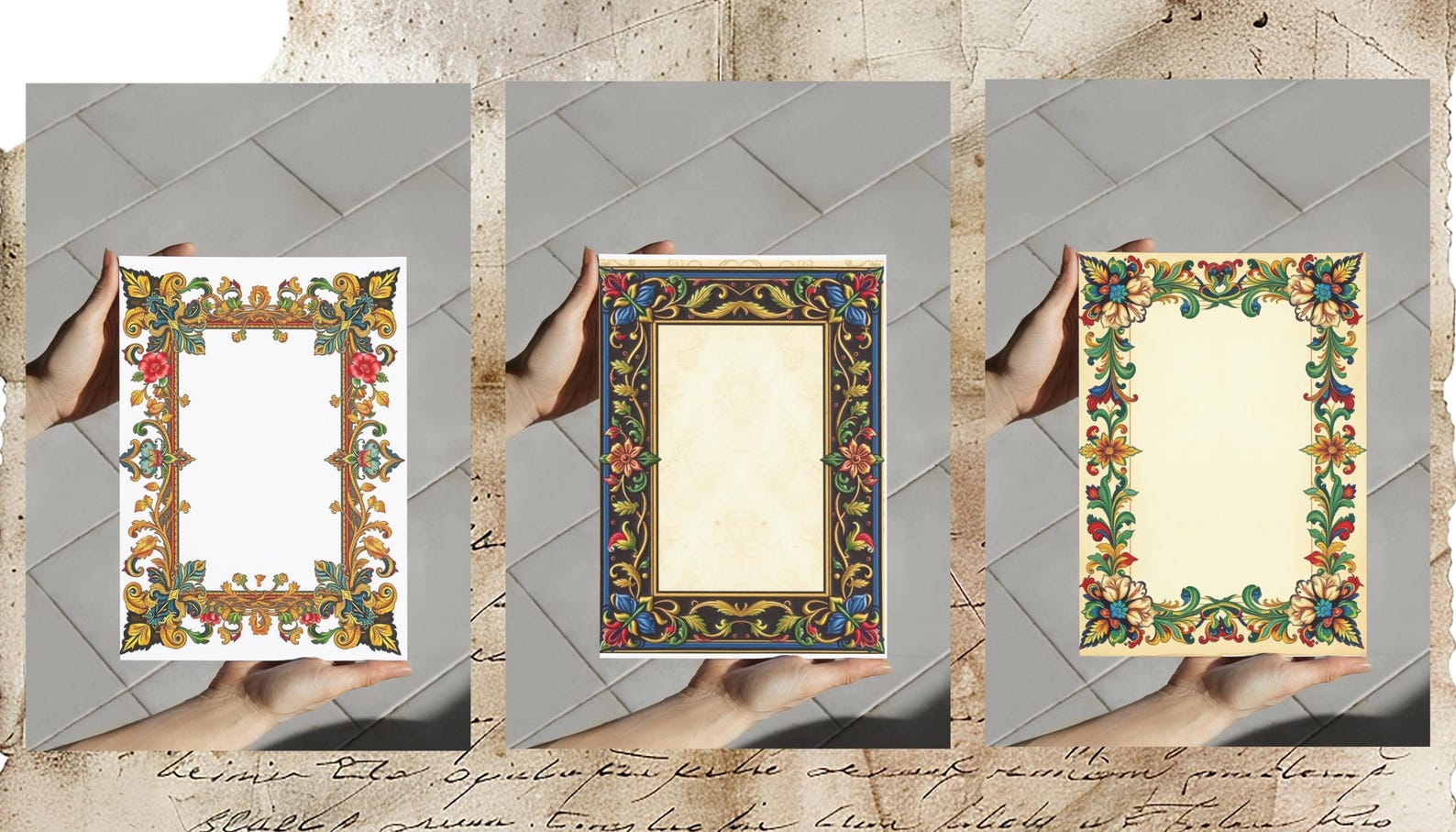30+ Medieval Themed Paper Frames, Vintage Medieval Manuscript Frame for ...