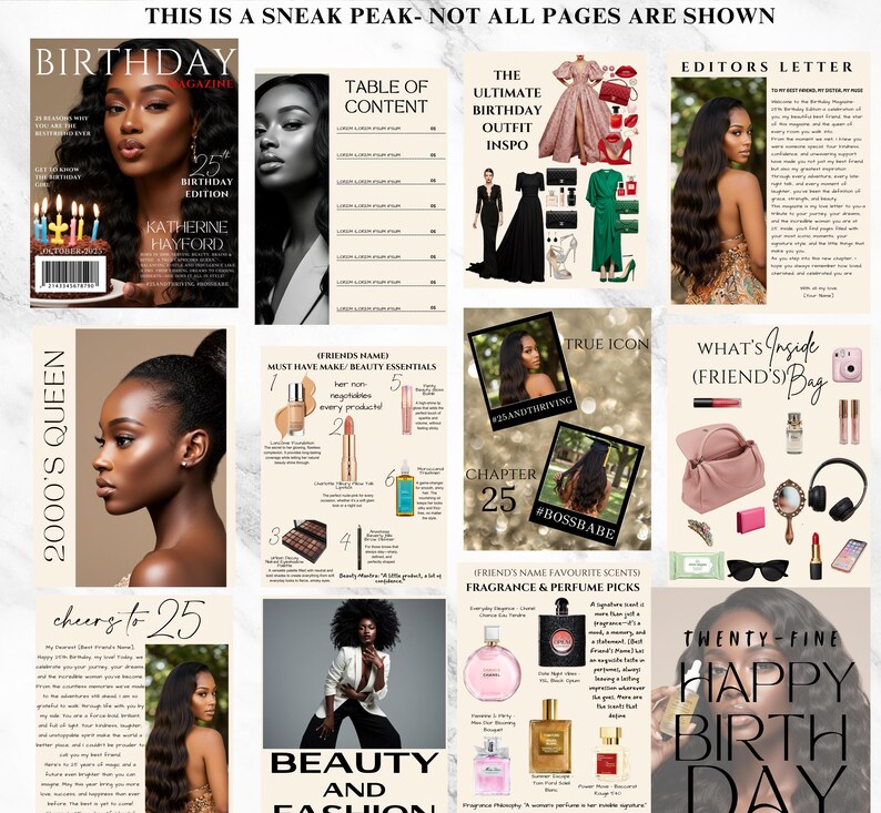 Vogue Birthday Magazine Template Canva, Personalized Birthday Magazine ...